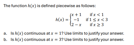Solved The function h(x) ﻿is defined piecewise as | Chegg.com