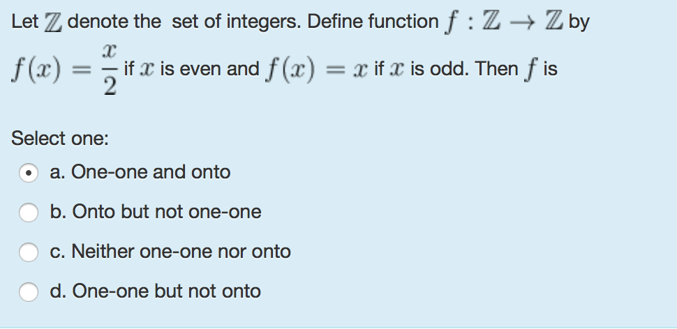 Solved Let Z Denote The Set Of Integers Define Function F