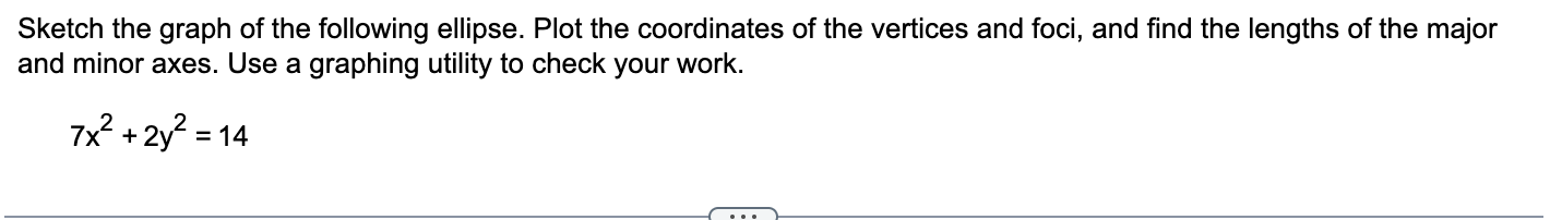 Solved Sketch the graph of the following ellipse. Plot the | Chegg.com