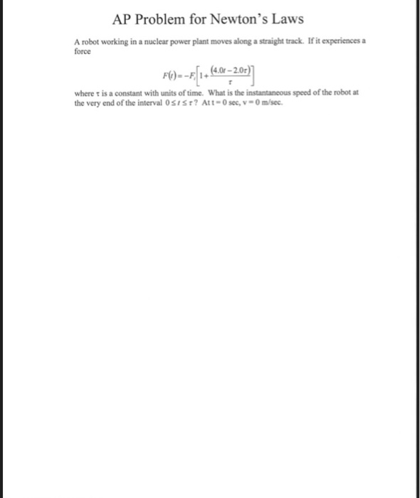 Solved AP Problem for Newton's Laws A robot working in a | Chegg.com