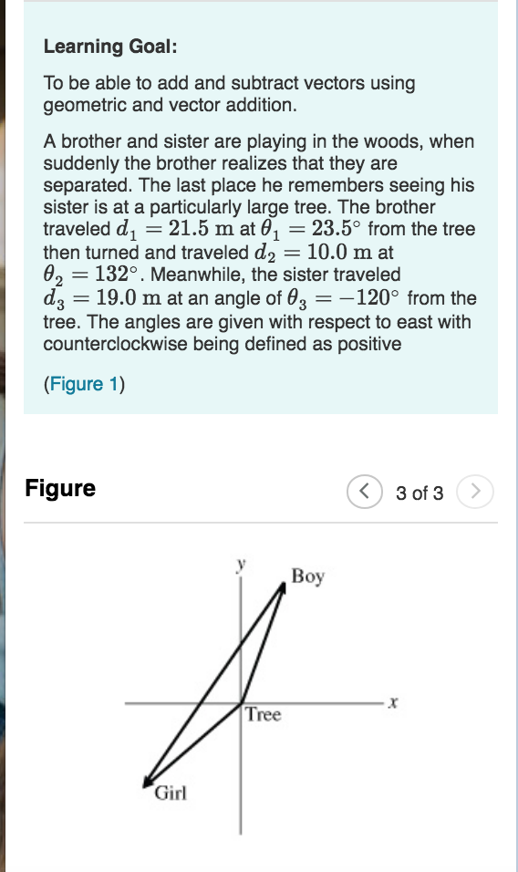 Solved Learning Goal: To be able to add and subtract vectors | Chegg.com