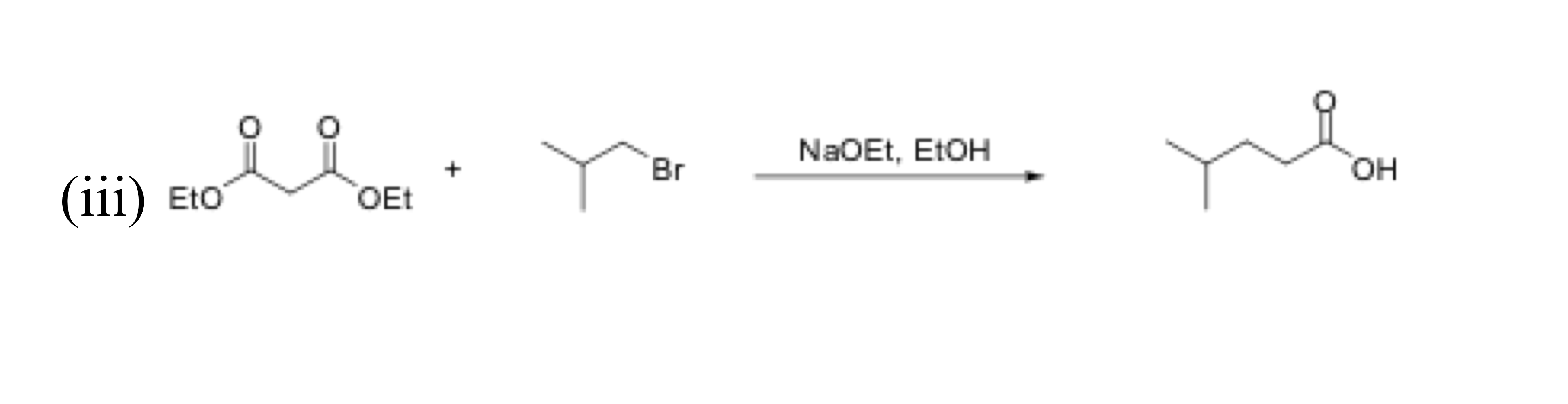 Solved reflux H2SO4(ii) NaOEt, EtOH(iii) + NaOEt,EtOH | Chegg.com