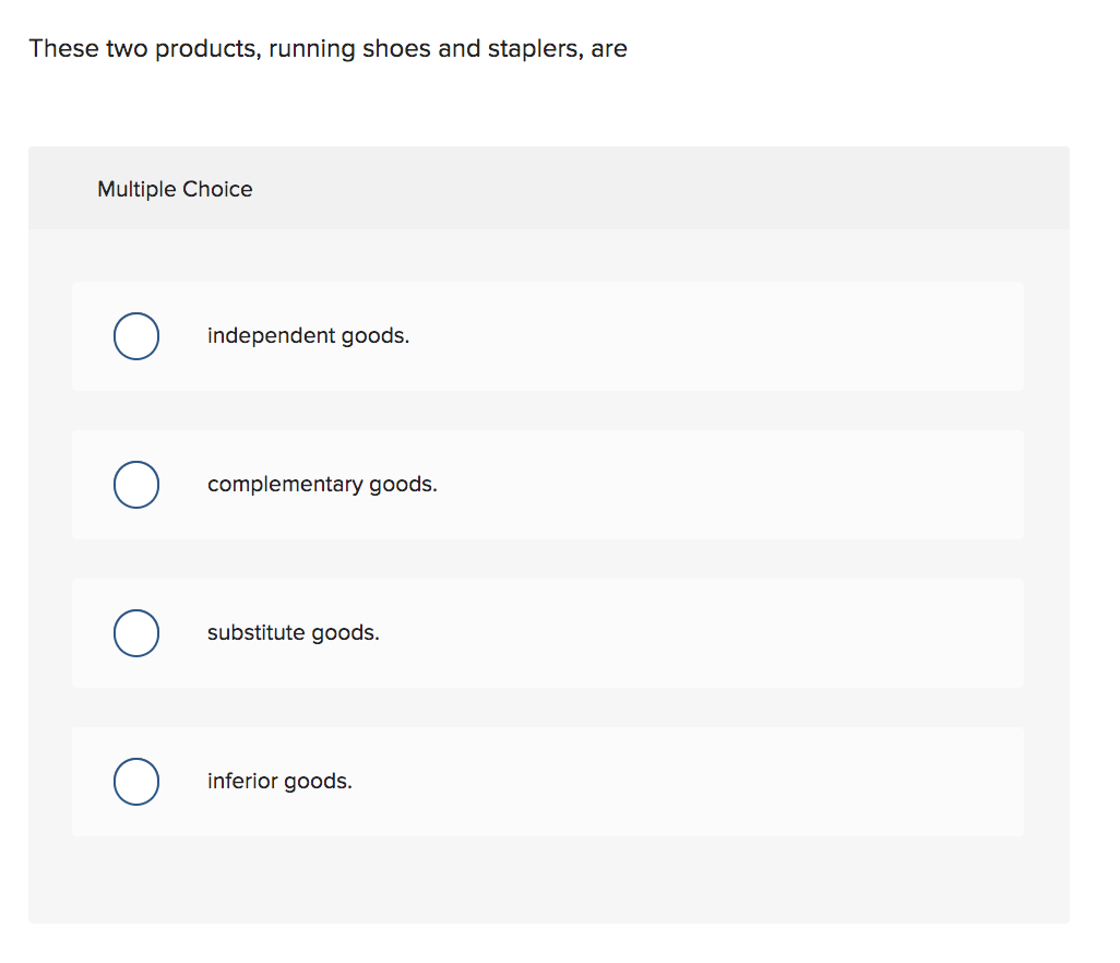 Solved These two products, running shoes and staplers, are | Chegg.com