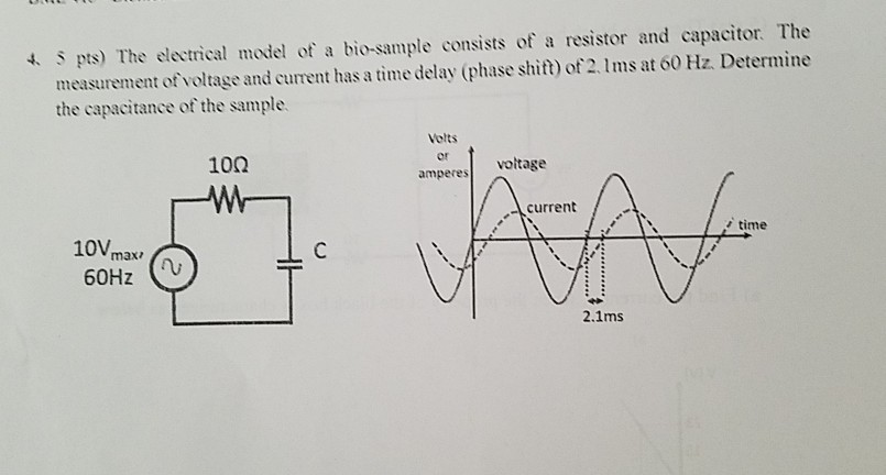 Solved 4Spts) The electrical model of a bio-sample consists | Chegg.com