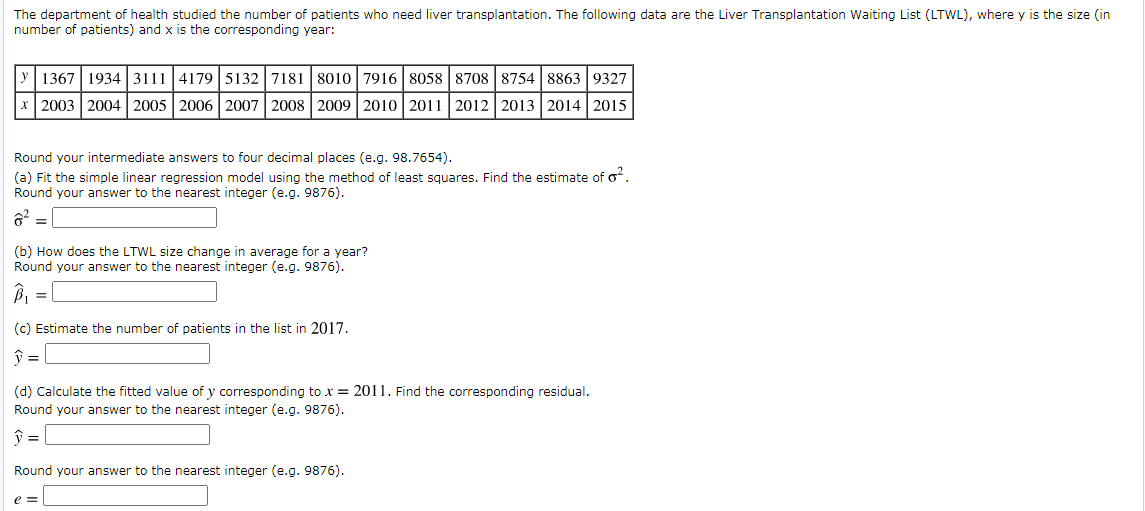 Solved The department of health studied the number of | Chegg.com