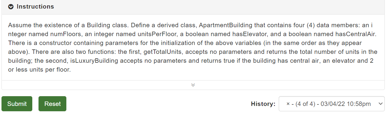 Solved Instructions Assume The Existence Of A Building 