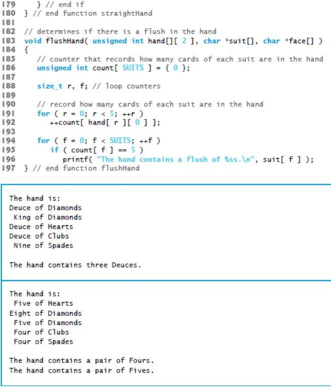 Solved 7.13 write a program that deals two five-card poker | Chegg.com