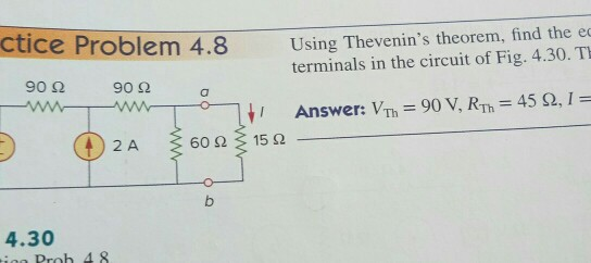 Solved ctice Problem 4.8 Using Thevemin'sirheito 4 Using | Chegg.com