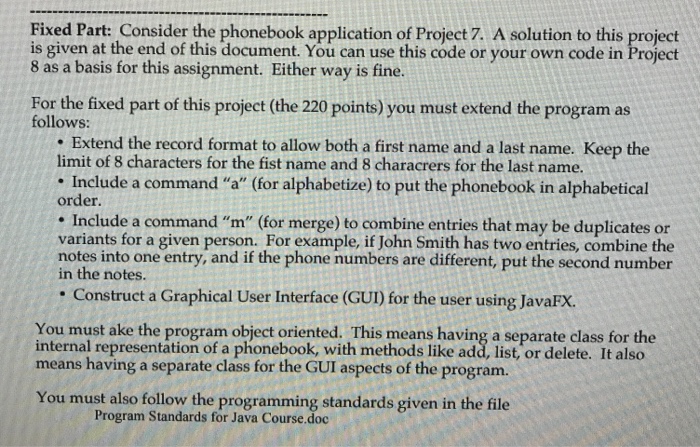 Solved please use javafx write a phone book problem with 5 | Chegg.com