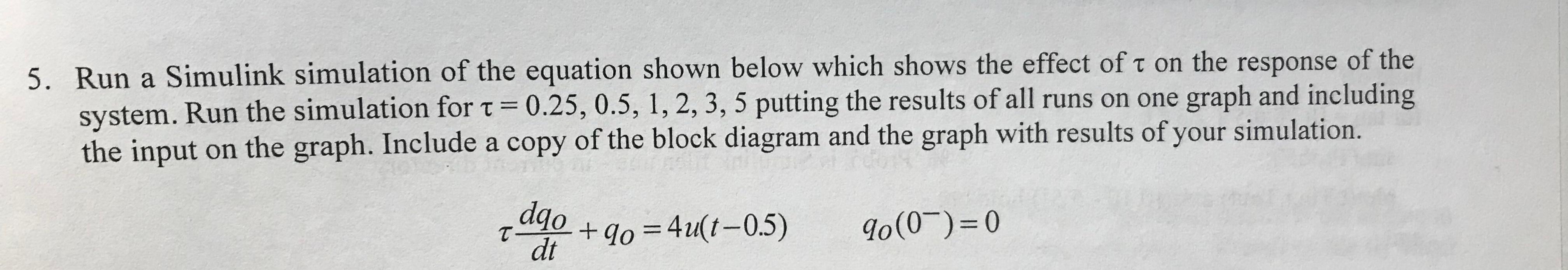 Solved 5. Run a Simulink simulation of the equation shown | Chegg.com