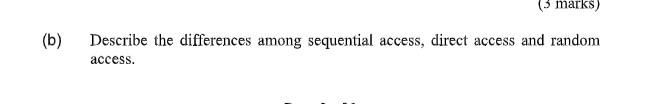 Solved marks) (b) Describe the differences among sequential | Chegg.com Solved marks) (b) Describe the differences among sequential | Chegg.com