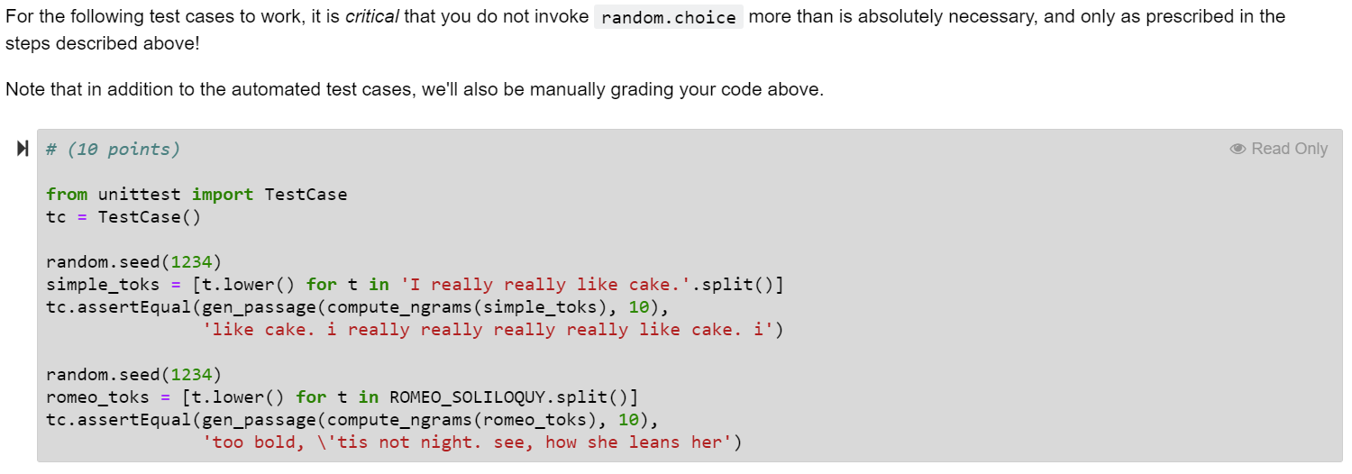 Finally, you're ready to implement gen_passage , | Chegg.com