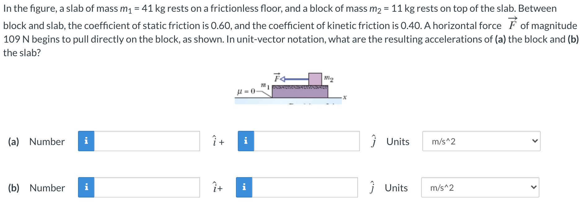 Solved In the figure, a slab of mass m1 = 41 kg rests on a | Chegg.com