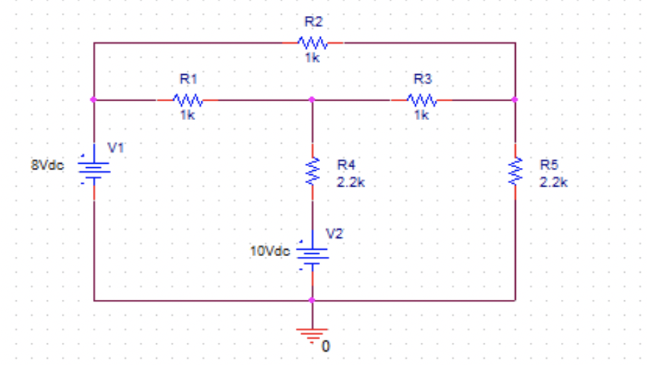 Solved R2 1k R1 R3 1k 1k V1 R4 2.2k R5 2.2k V2 0Vdc | Chegg.com