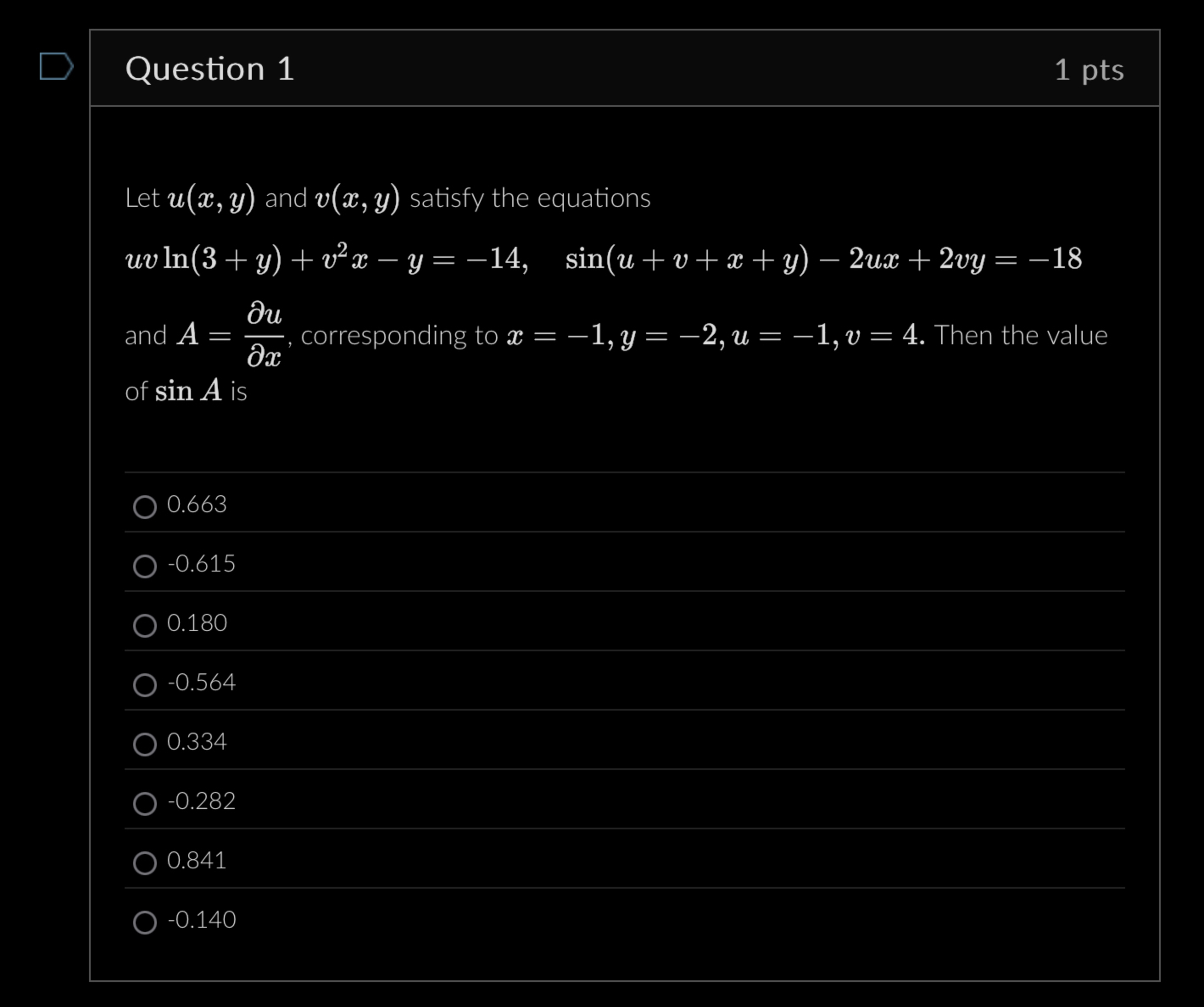 Solved Question 1Let u(x,y) ﻿and v(x,y) ﻿satisfy the | Chegg.com