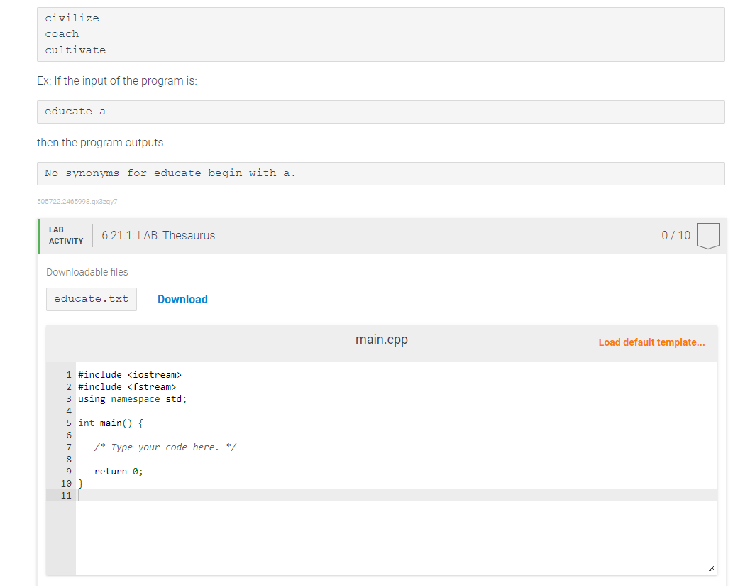 Solved Given a set of text files containing synonyms for | Chegg.com