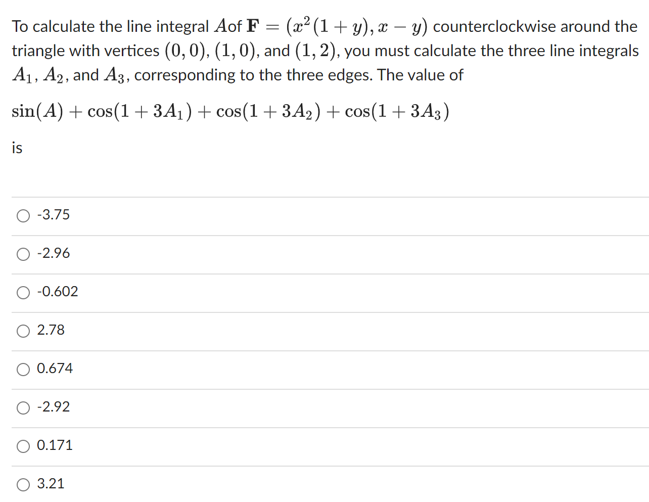 Solved = To calculate the line integral Aof F (22 (1+y), x - | Chegg.com