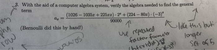 Solved COMBINATORICS: Bernoulli Recurrence Method: | Chegg.com