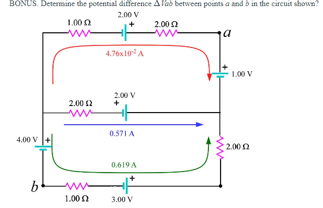 [Solved]: BONUS. Determine the potential difference Vab bet