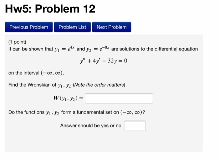 Solved Hw5: Problem 12 Previous Problem Problem List Next | Chegg.com