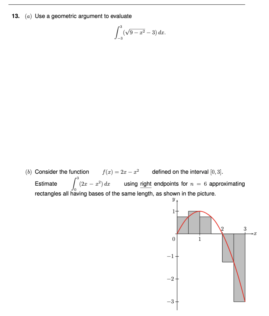 Solved 13. (a) Use a geometric argument to evaluate V9 – 22 | Chegg.com