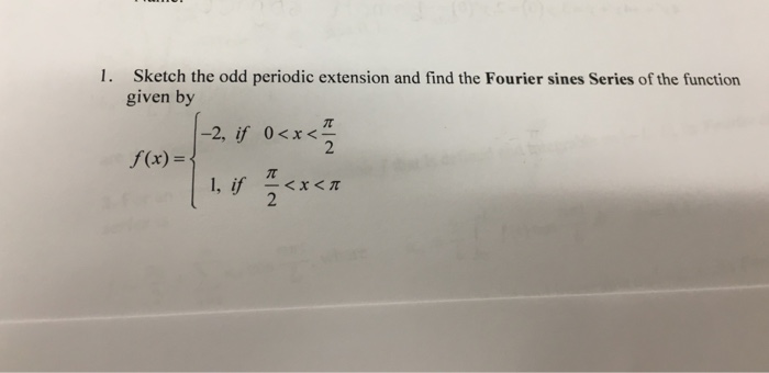 Solved 1. Sketch the odd periodic extension and find the | Chegg.com