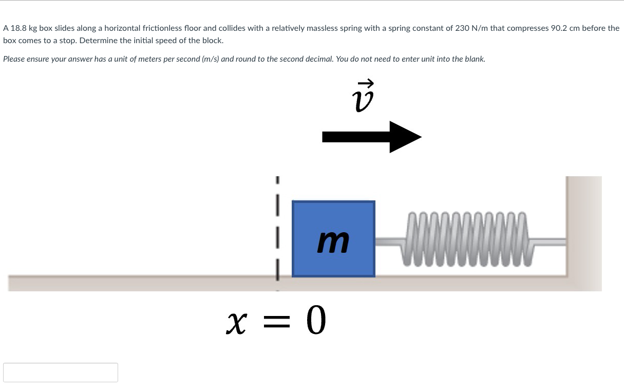 Solved A 18.8 kg box slides along a horizontal frictionless | Chegg.com