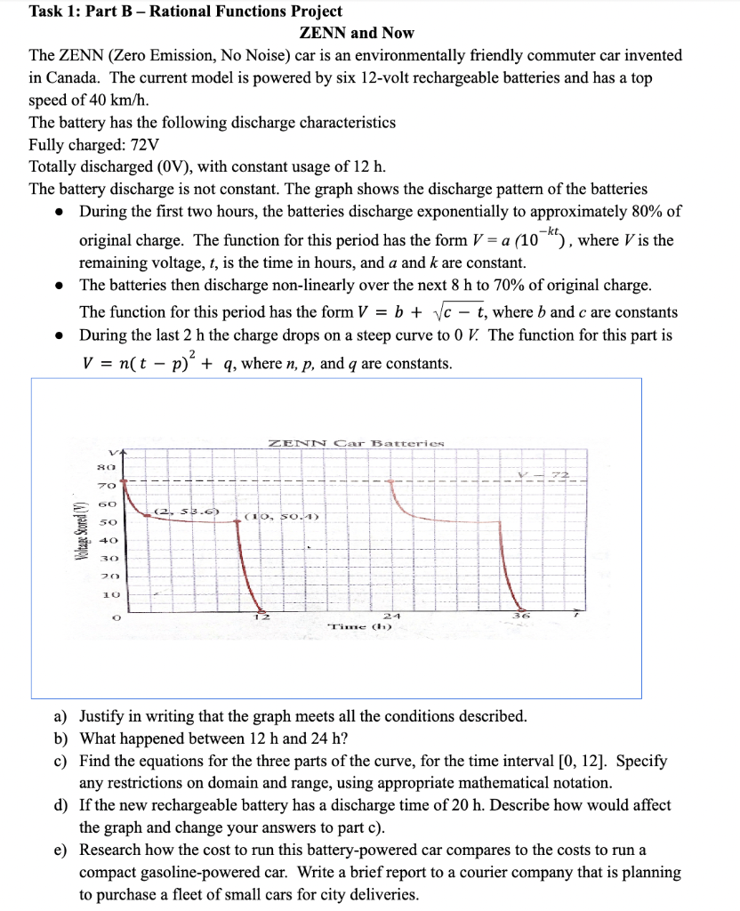 Solved Advanced Functions grade 12: ONLY C, D, and E please | Chegg.com