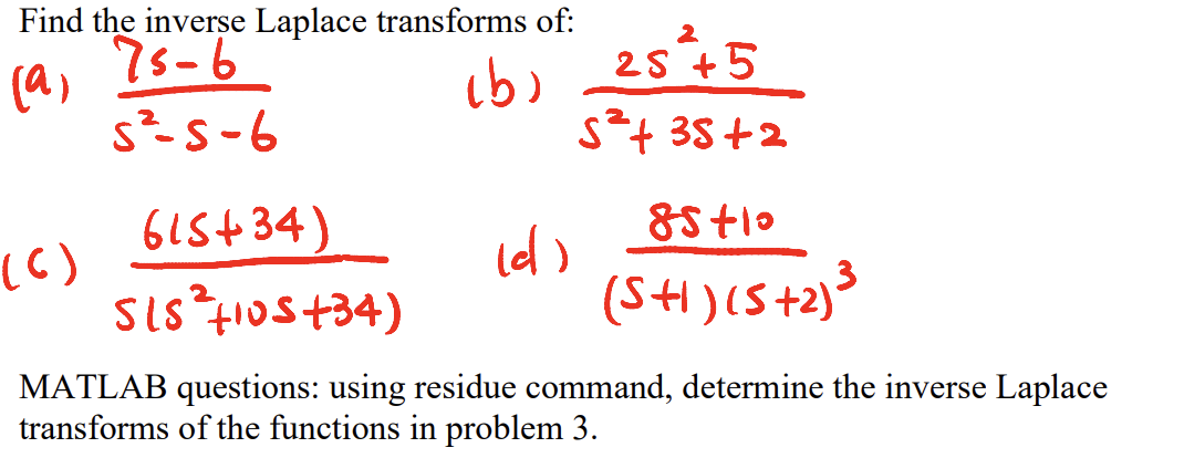 Please use matlab to solve these problems. Please | Chegg.com