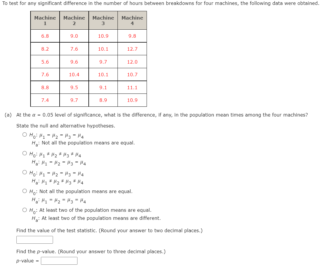 Solved To test for any significant difference in the number | Chegg.com