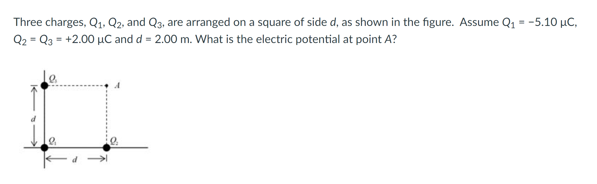 Solved Three charges, Q1, Q2, and Q3, are arranged on a | Chegg.com