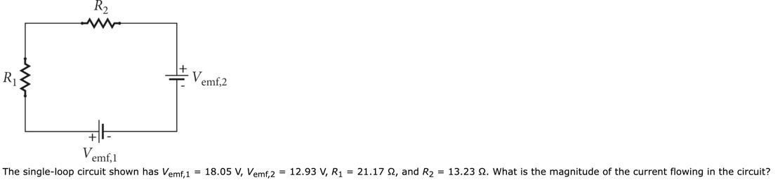 Solved R2 R V emf,2 +H Vemf,1 The single-loop circuit shown | Chegg.com