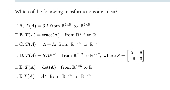 Solved Which of the following transformations are | Chegg.com