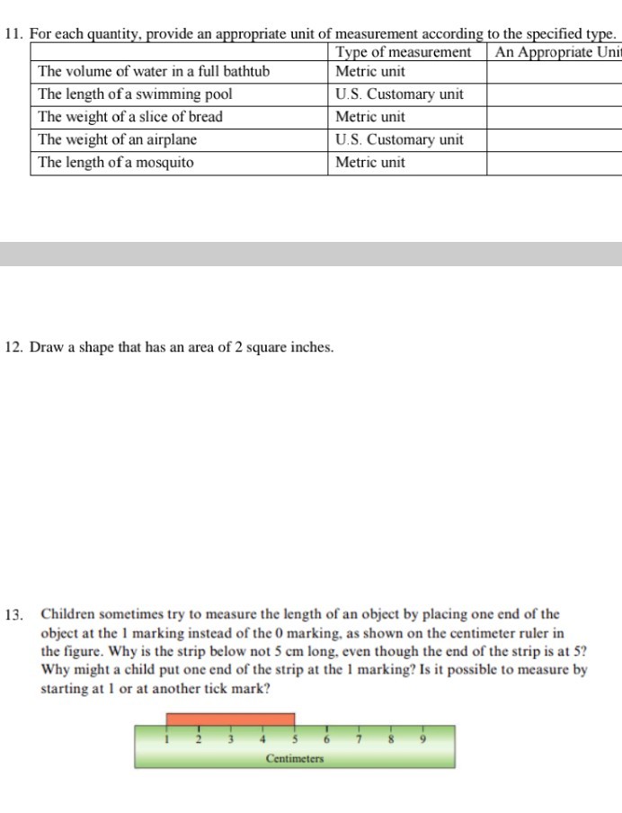 Solved 11. For each quantity, provide an appropriate unit of | Chegg.com