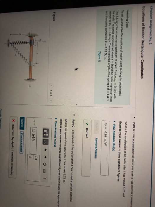Solved Assignment No. 2 Equations of Motion: Rectangular | Chegg.com