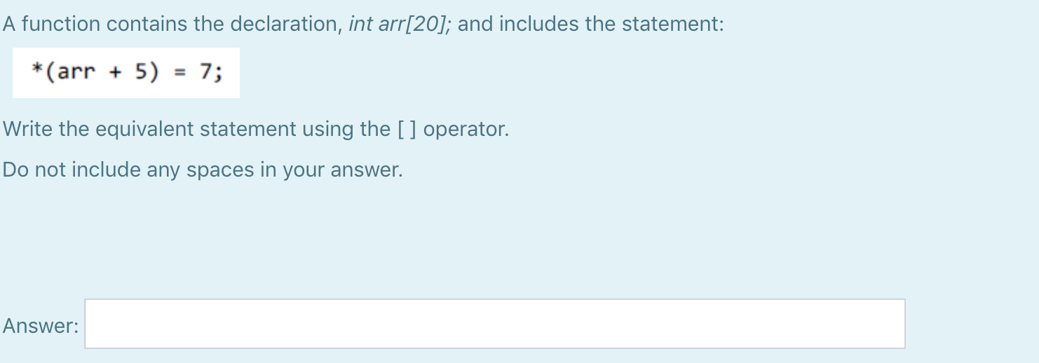Solved A function contains the declaration, int arr[20]; and | Chegg.com