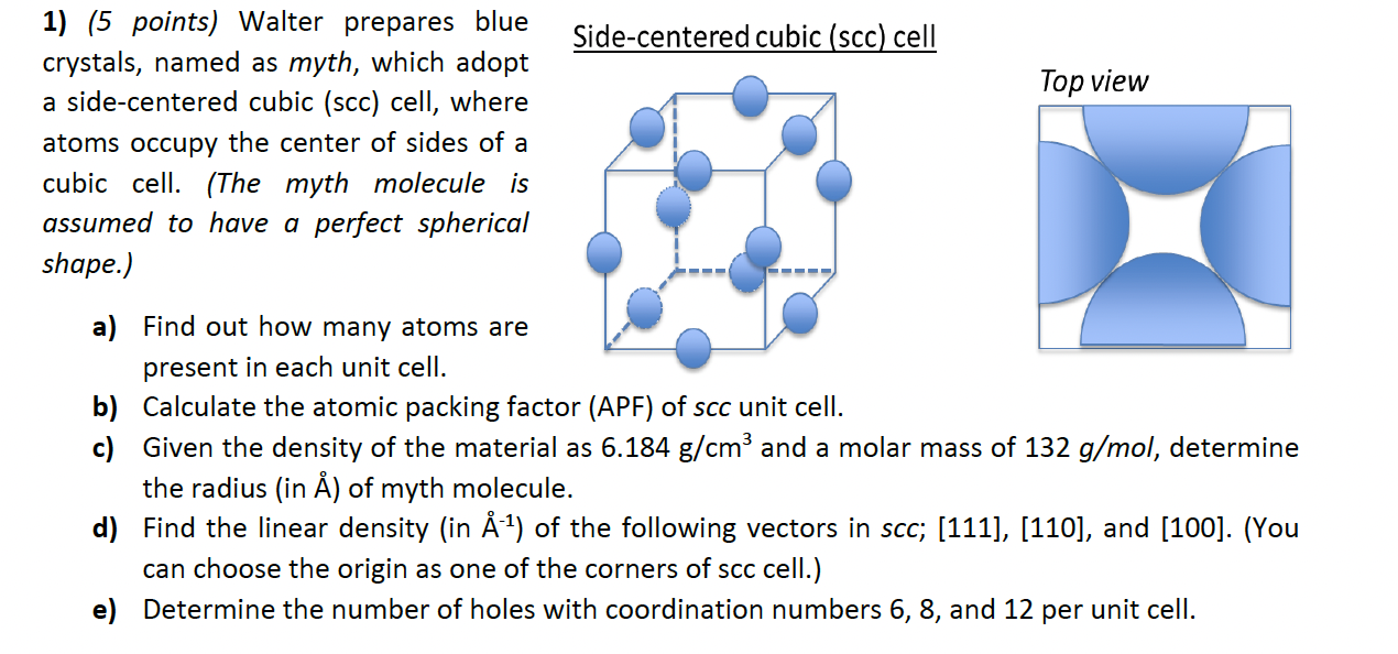 Solved 1) (5 points) Walter prepares blue crystals, named as | Chegg.com