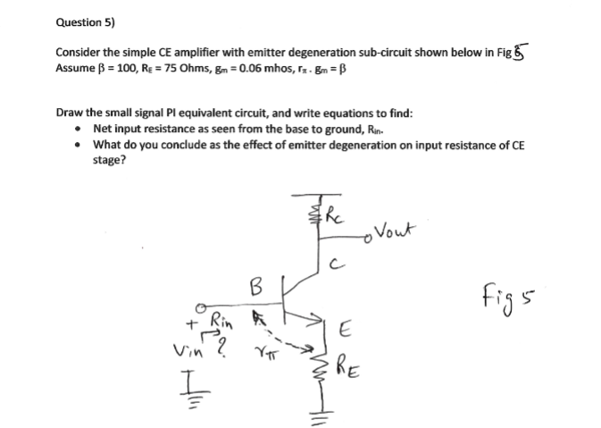 Solved Consider the simple CE amplifier with emitter | Chegg.com
