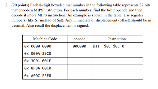 Please take note of "Use register numbers (like $1 | Chegg.com