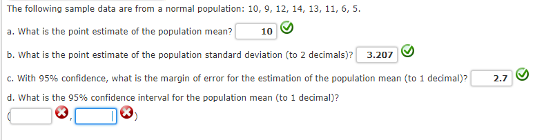 Solved The following sample data are from a normal | Chegg.com