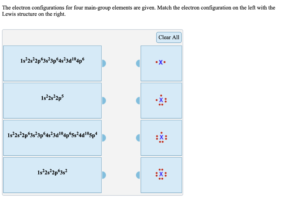 Solved The Electron Configurations For Four Main Group