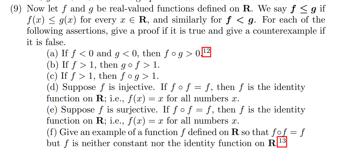 Solved (9) ﻿Now let f ﻿and g ﻿be real-valued functions | Chegg.com