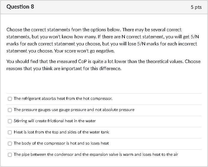Solved Question 1 5 pts Choose the correct statements from | Chegg.com
