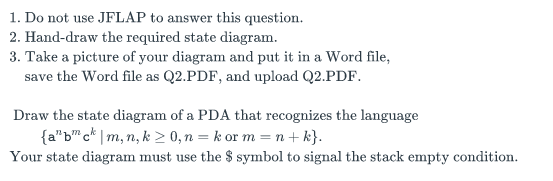 Solved 1. Do not use JFLAP to answer this question. 2. | Chegg.com