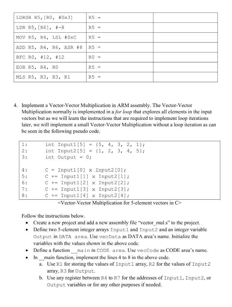 Arithmetic and Logic Instructions & Load and Store | Chegg.com