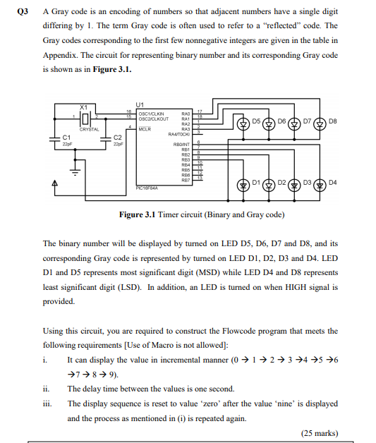 Solved Q3 A Gray code is an encoding of numbers so that | Chegg.com