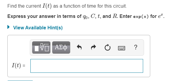 Solved To understand the dynamics of a series R-C | Chegg.com