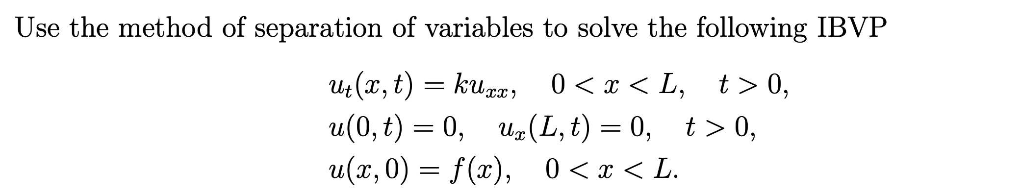 Solved Use the method of separation of variables to solve | Chegg.com