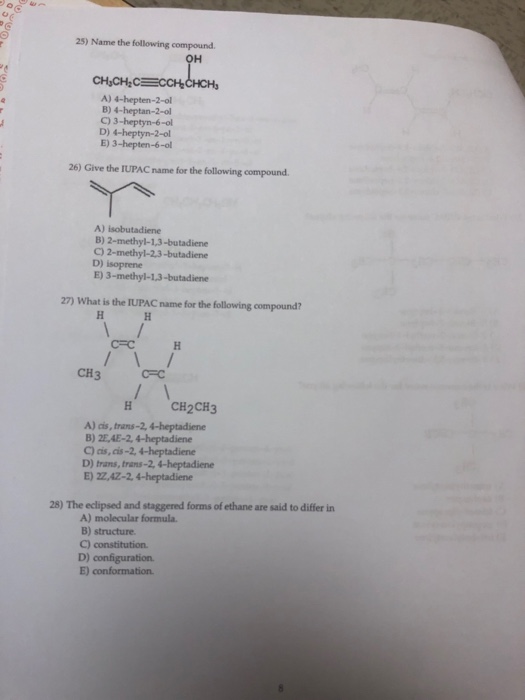 Solved 19) Name the structure. CH,CH2 HOCH2 A) | Chegg.com