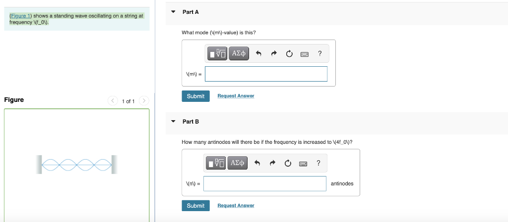 Solved (Figure 1) shows a standing wave oscillating on a | Chegg.com